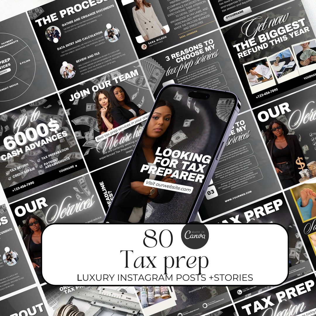 Tax Preparer Instagram Templates, Accounting Instagram Posts, Tax Prep ...