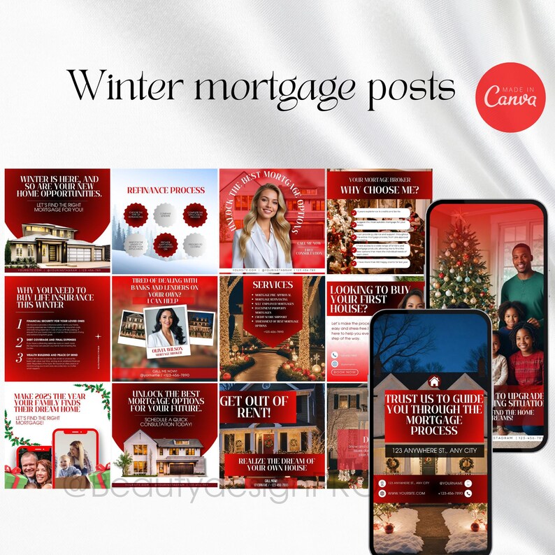 120 Mortgage Winter Instagram Template, Mortgage Holiday Social Media ...