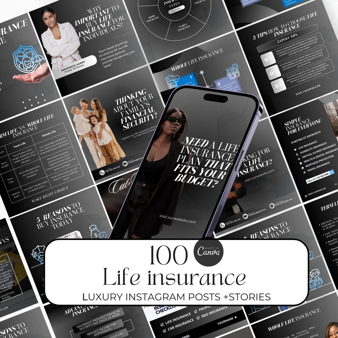 100 Life Insurance Instagram Templates, Life Insurance Agent Instagram ...