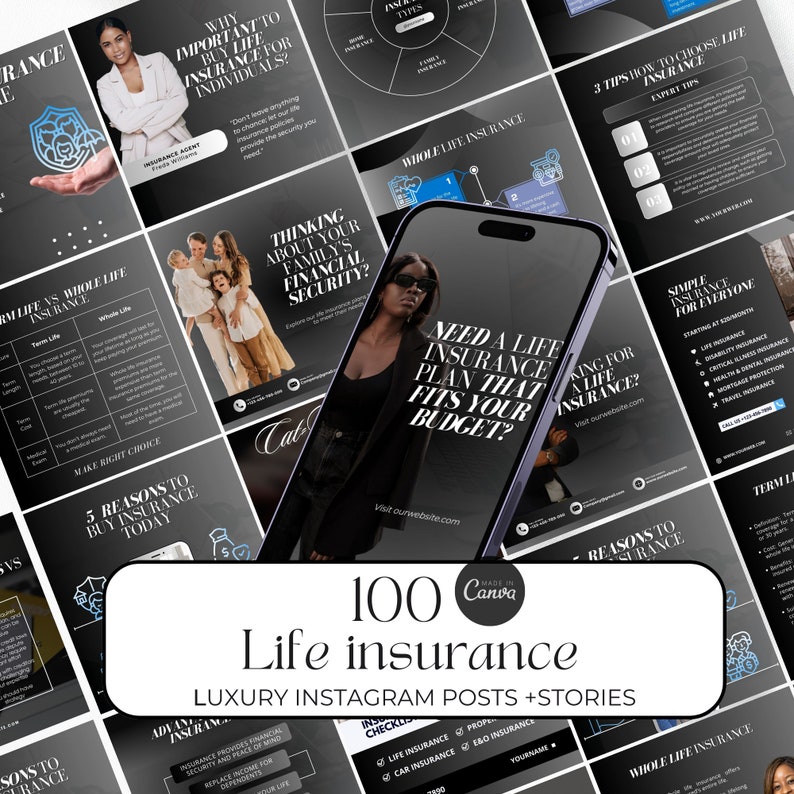100 Life Insurance Instagram Templates, Life Insurance Agent Instagram ...
