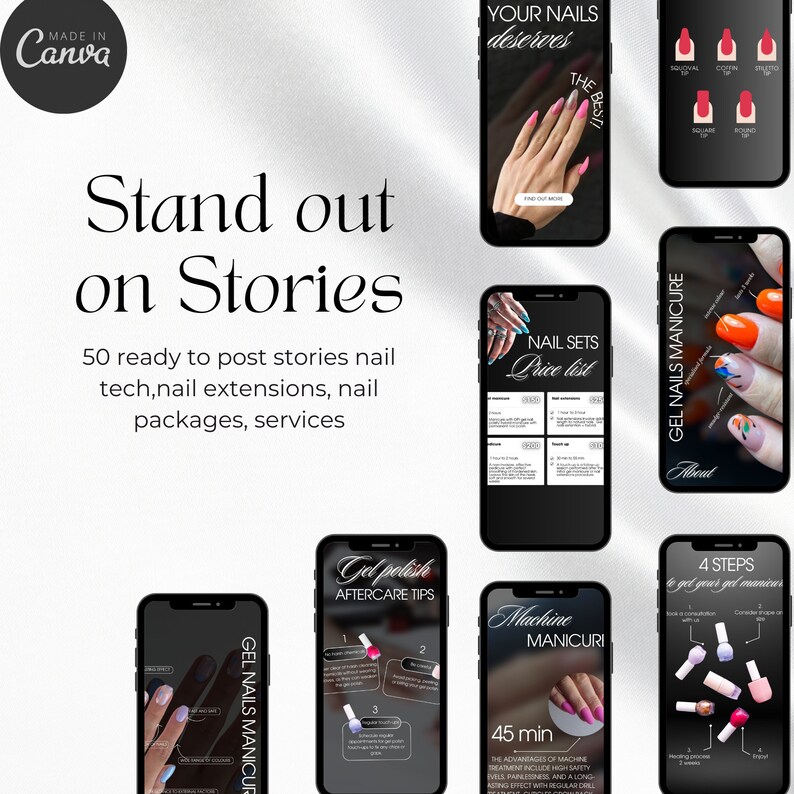 100 Nail Tech Instagram Template, Nail Technician Social Media Posts ...