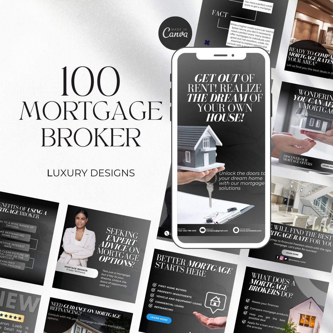 Mortgage Broker Instagram Template, Mortgage Canva Social Media , Mortgage Lender, Mortgage Post ...