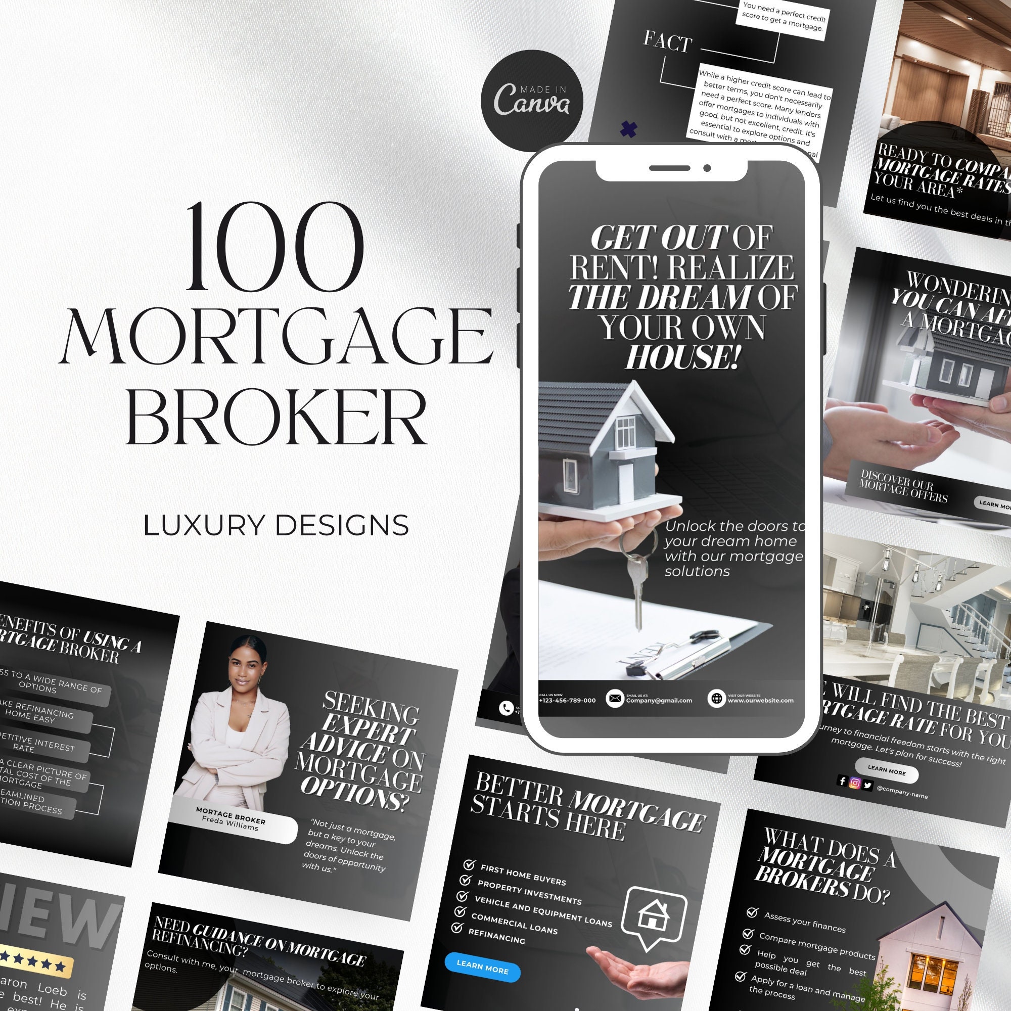 Mortgage Broker Instagram Template, Mortgage Canva Social Media ...