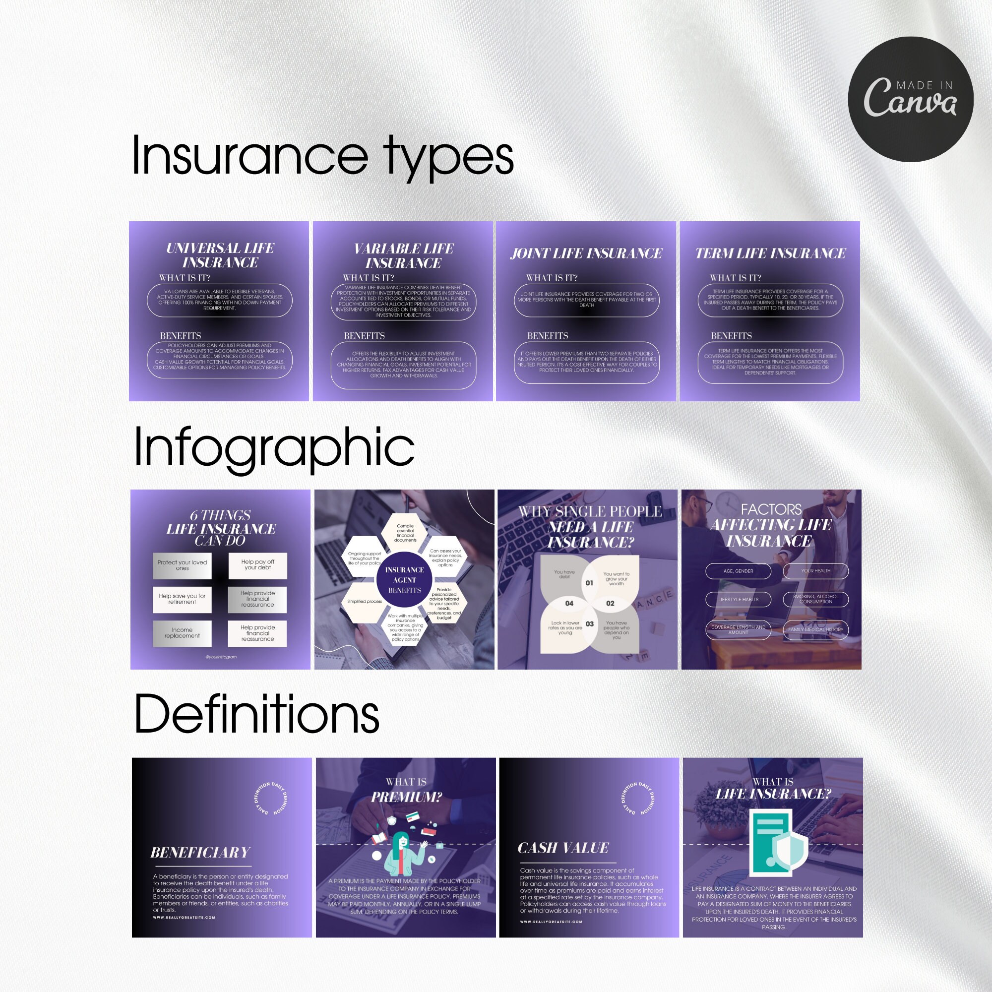 200 Insurance Infographics Instagram Templates, Life Insurance Canva ...