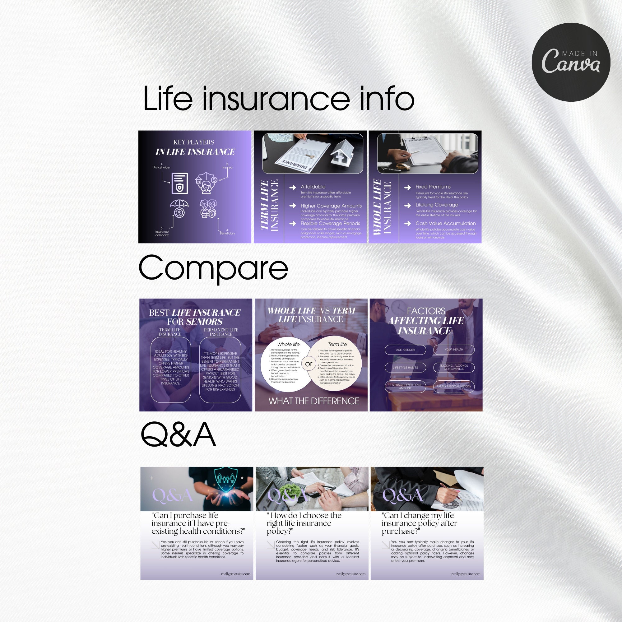 200 Insurance Infographics Instagram Templates, Life Insurance Canva ...