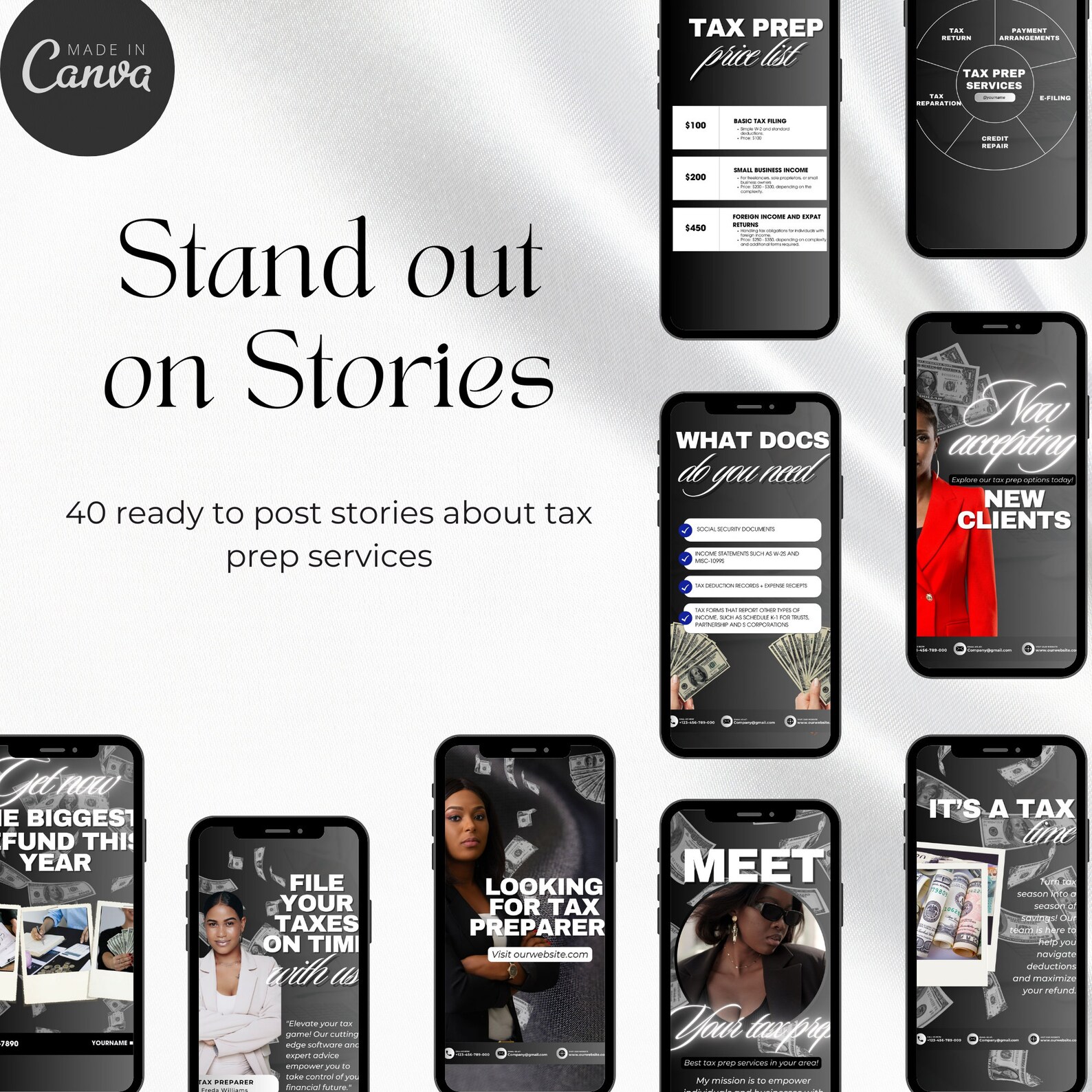 Tax Preparer Instagram Templates, Accounting Instagram Posts, Tax Prep ...