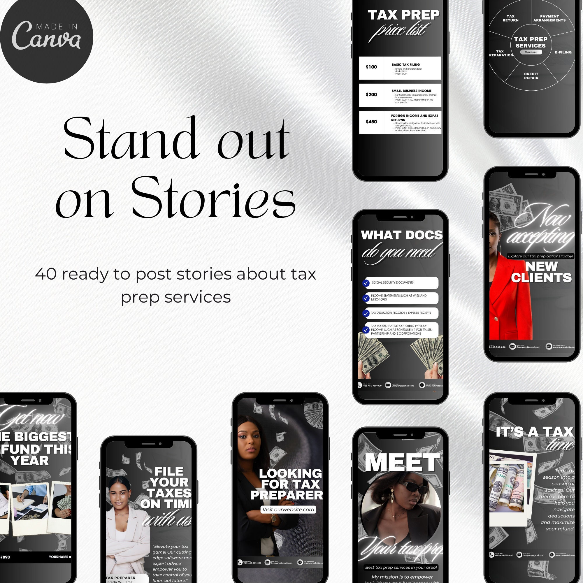 Tax Preparer Instagram Templates, Accounting Instagram Posts, Tax Prep ...
