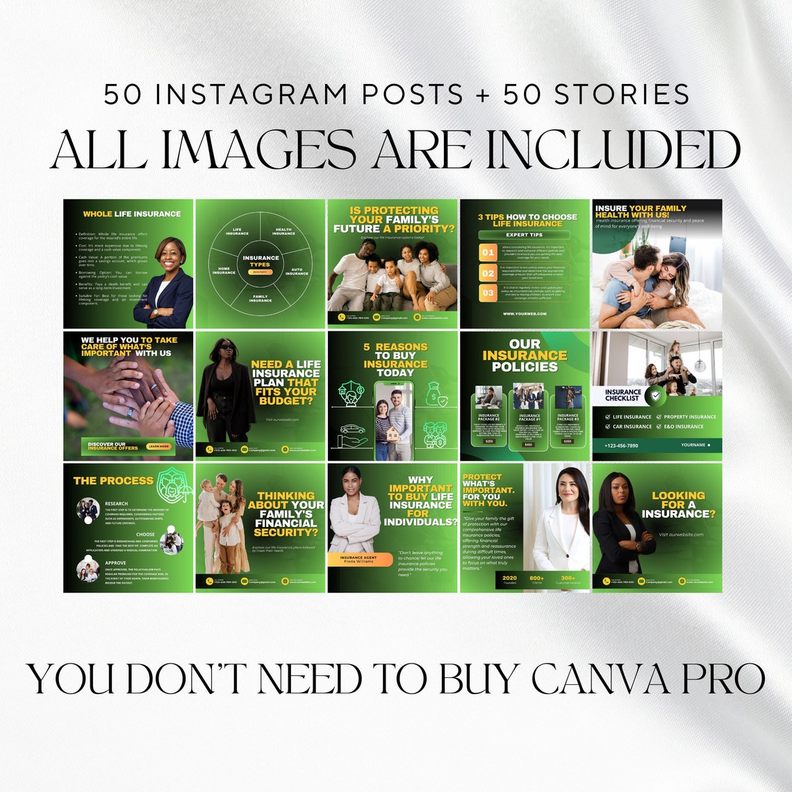 Insurance Agent Instagram Templates, Life Insurance Instagram Templates ...