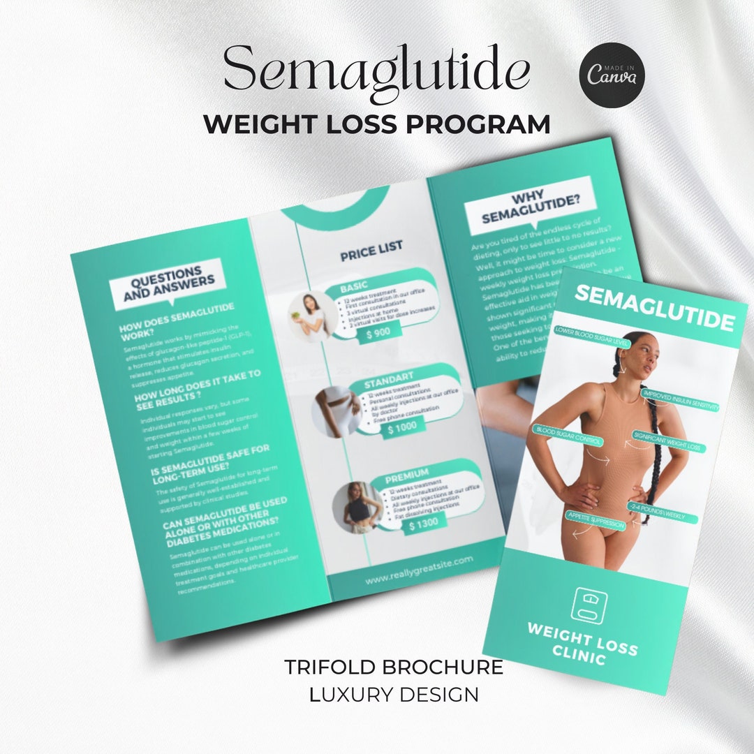 Tríptico de pérdida de peso con semaglutida, folleto de semaglutida ...