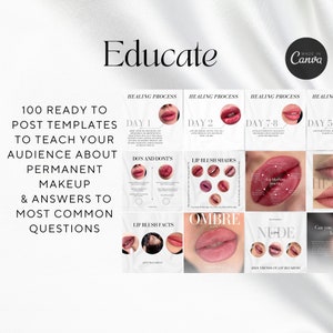 Lip Blush Instagram Templates I Lip Blush Social Media, Permanent ...