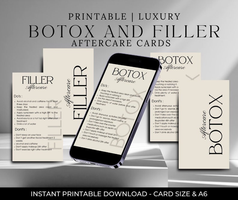Botox and Filler Aftercare Card, DIY Botox Aftercare Card, Lip Filler ...