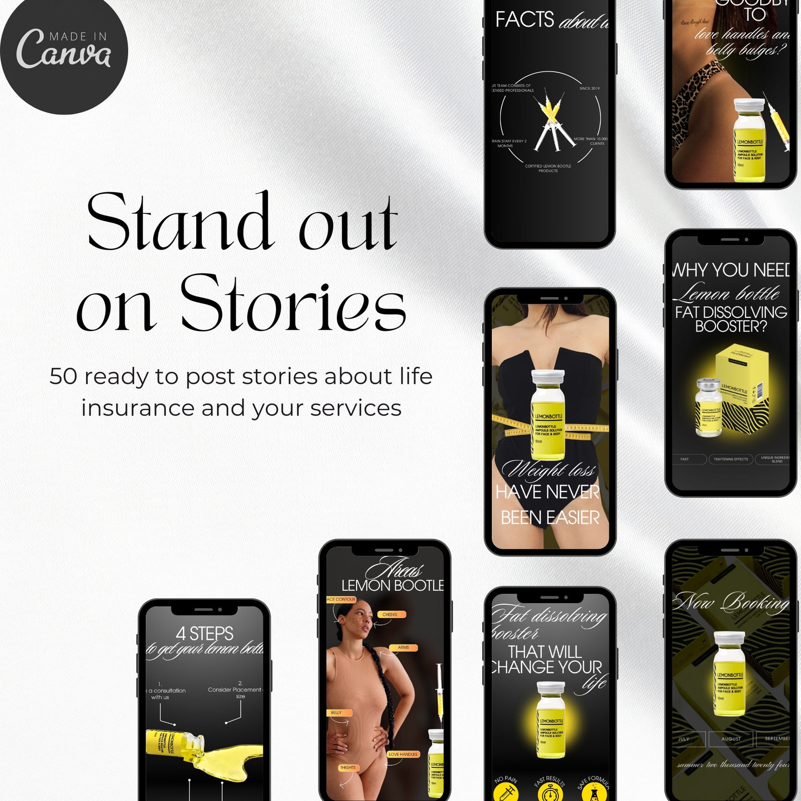 Lemon Bottle Instagram Template, Lemon Bottle Social Media, Lemonbottle ...