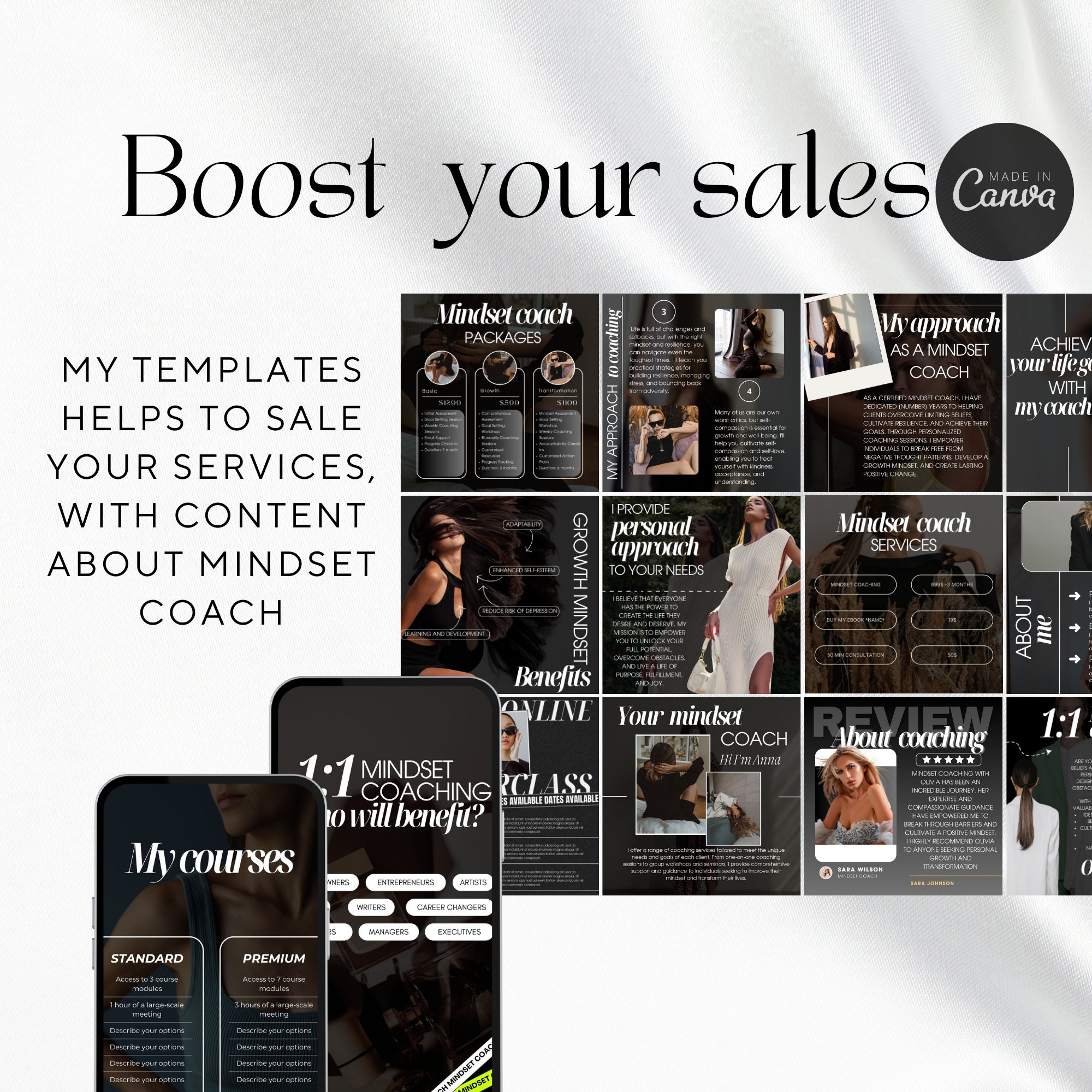 Mindset Coach Instagram Templates, Life Coach, Business Instagram ...