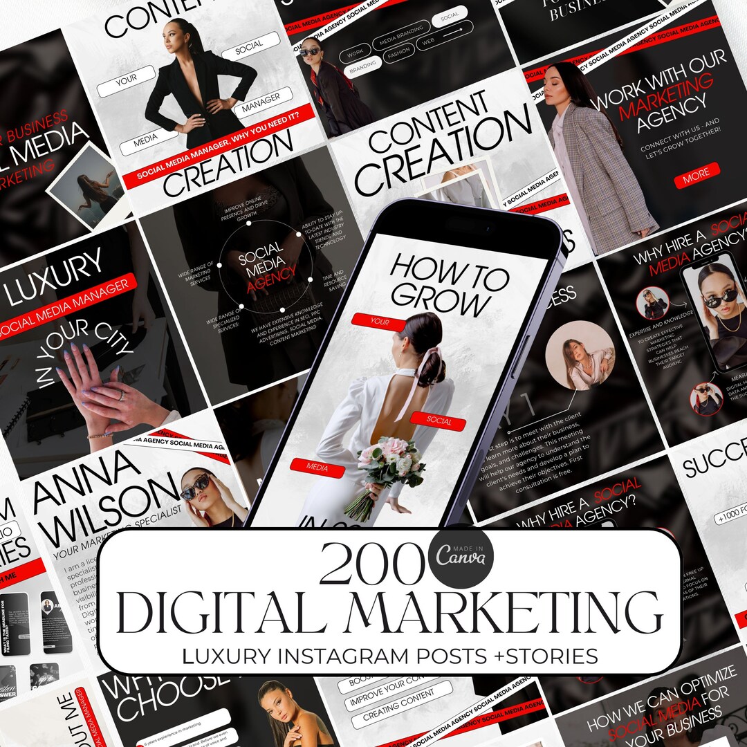 200 Digital Marketing Agenc,y Social Media Post Canva Marketing Agency ...