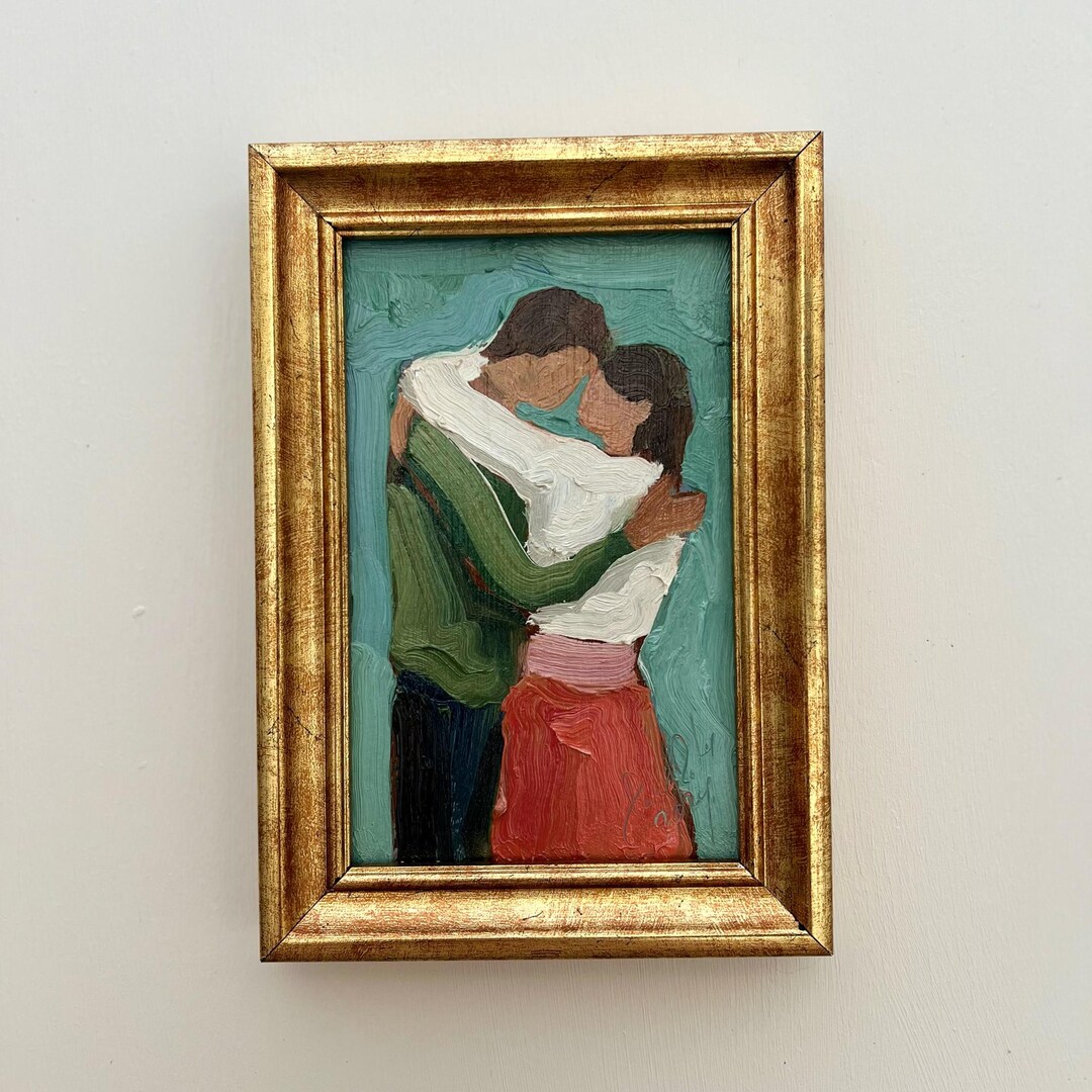 Handmade Couple Oil Painting, Custom Engagement Portrait, Wedding Gift ...