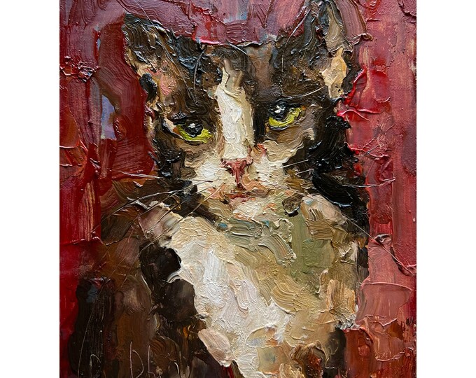 Cat Portrait Cat Oil Painting Cat Artwork Cat Lovers Gift Cat Portrait ...