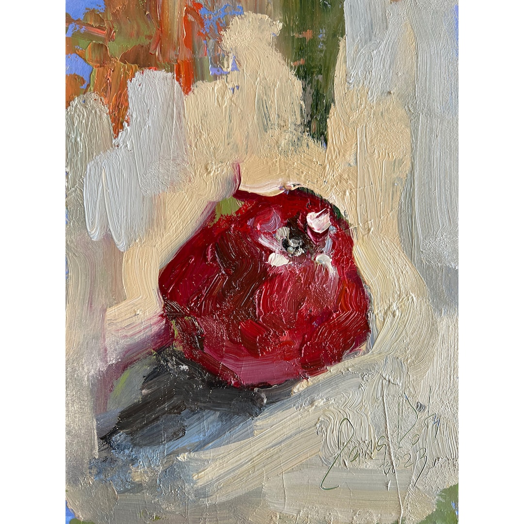 Apple Painting Kitchen Wall Art Impasto Abstract Artwork Small Painting ...