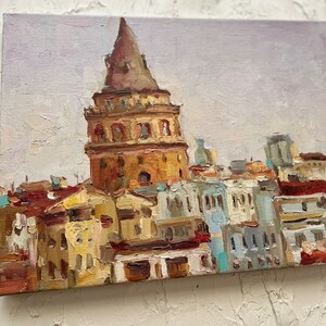 Galata Tower Istanbul Turkey Oil Painting Original Architecture Wall ...