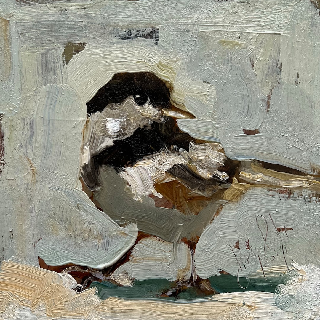 Birds Oil Painting Bird Artwork Bird Semi Abstract Wall Decor Oil ...