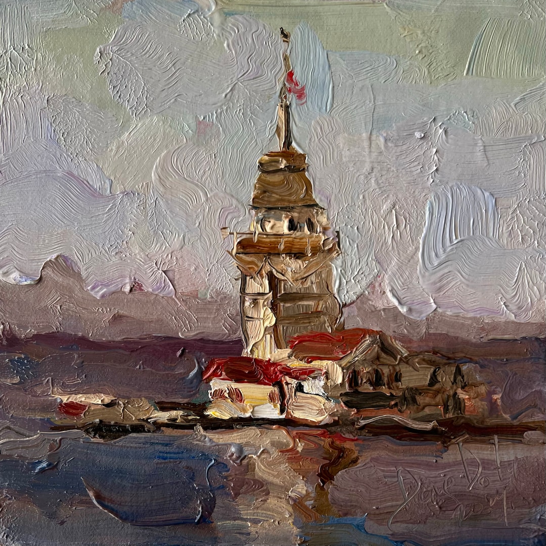 Istanbul Painting Turkey Oil Painting Original Oil Art Sunset Painting ...