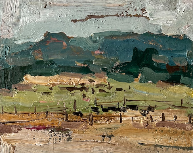 Landscape Painting, Field Art, Nature Art, Meadow Painting, Semi ...