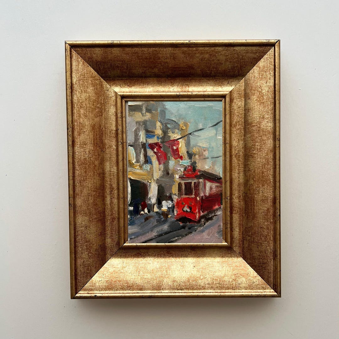 Istanbul Painting, Original Art Oil Taksim Painting, Galata Impasto ...