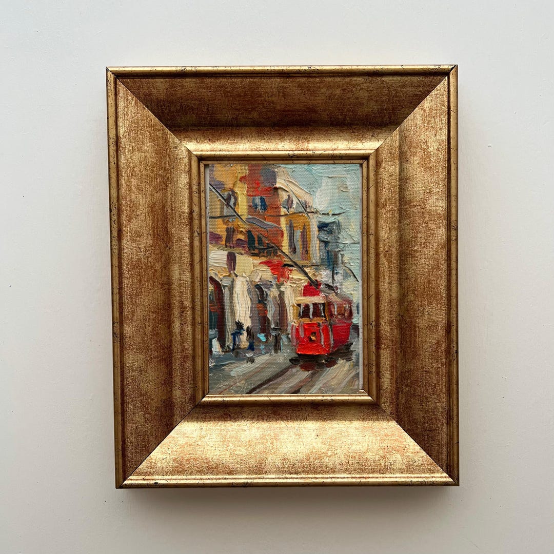 Istanbul Painting, Original Art Oil Taksim Painting, Galata Impasto ...