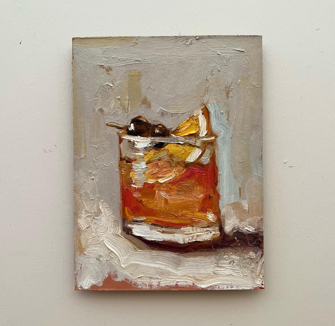 Original Cocktail Oil Painting: Semi-abstract Impasto Still Life Art - Etsy