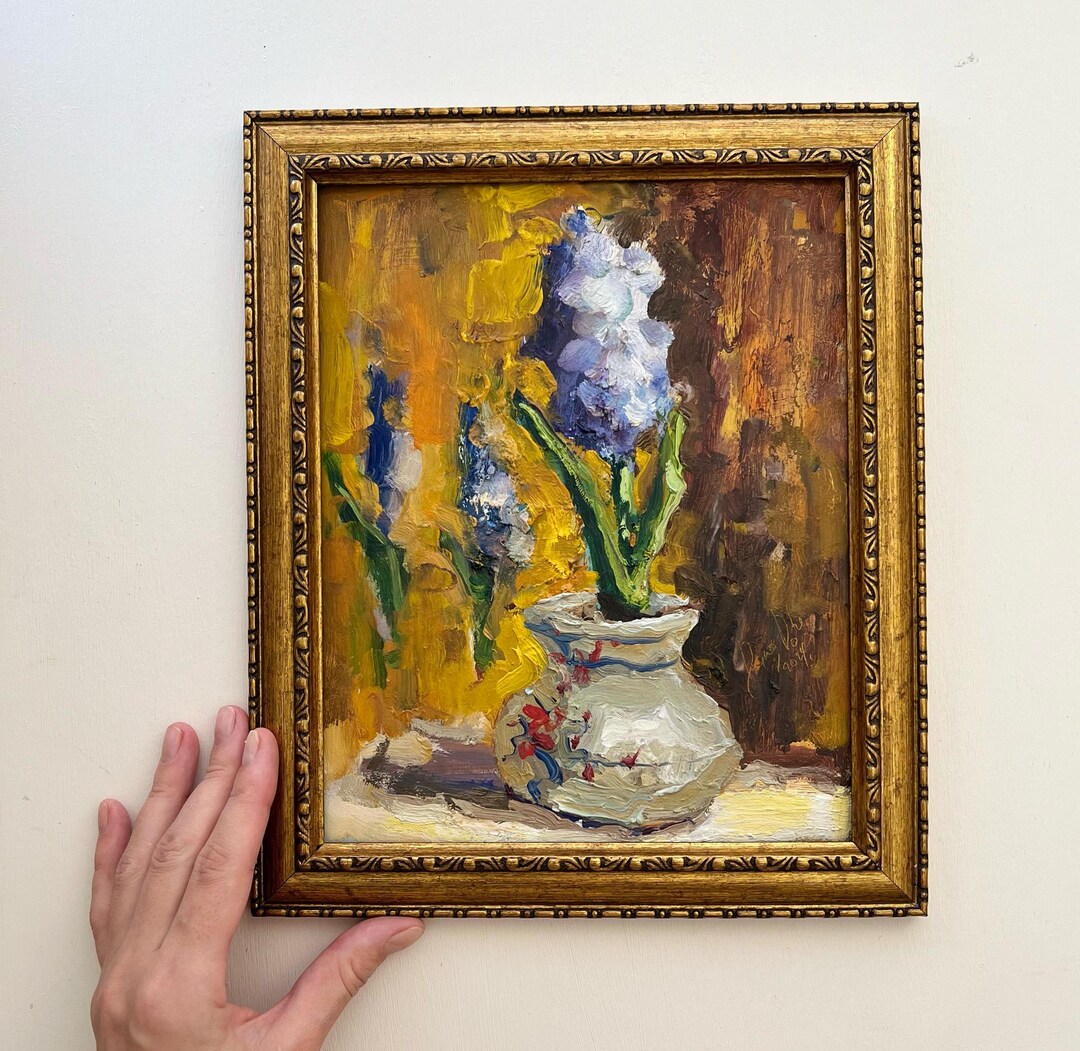Hyacinth Impasto Painting: Semi-abstract Floral Oil Art, 8x10 - Etsy