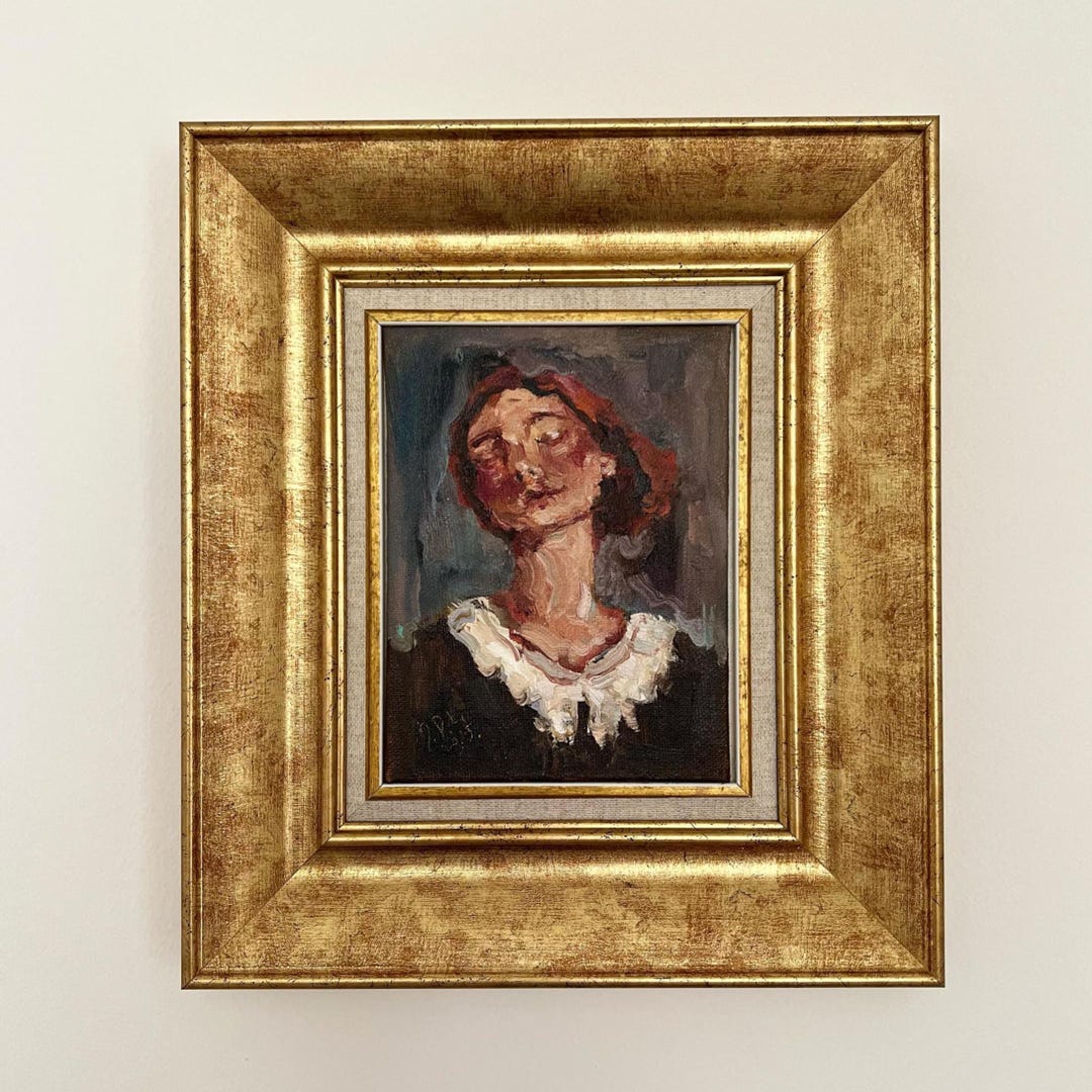 Woman Face Artwork Semi Abstract Portrait Original Art Woman Portrait ...