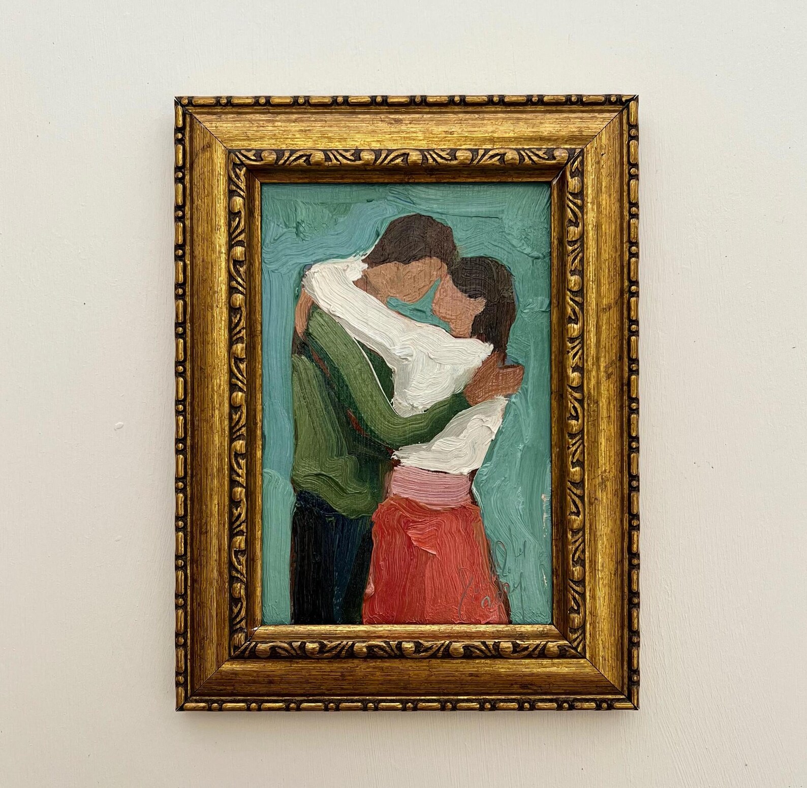 Handmade Couple Oil Painting, Custom Engagement Portrait, Wedding Gift ...