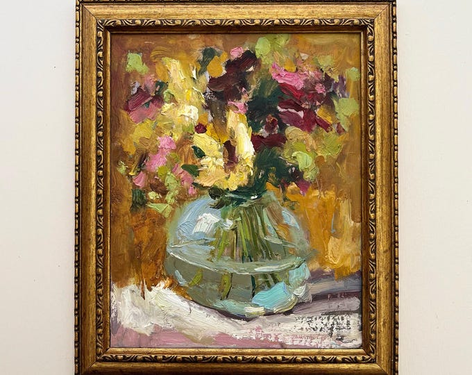 Sunflowers Floral Original Art Daisies Impasto Painting Flowers Semi ...