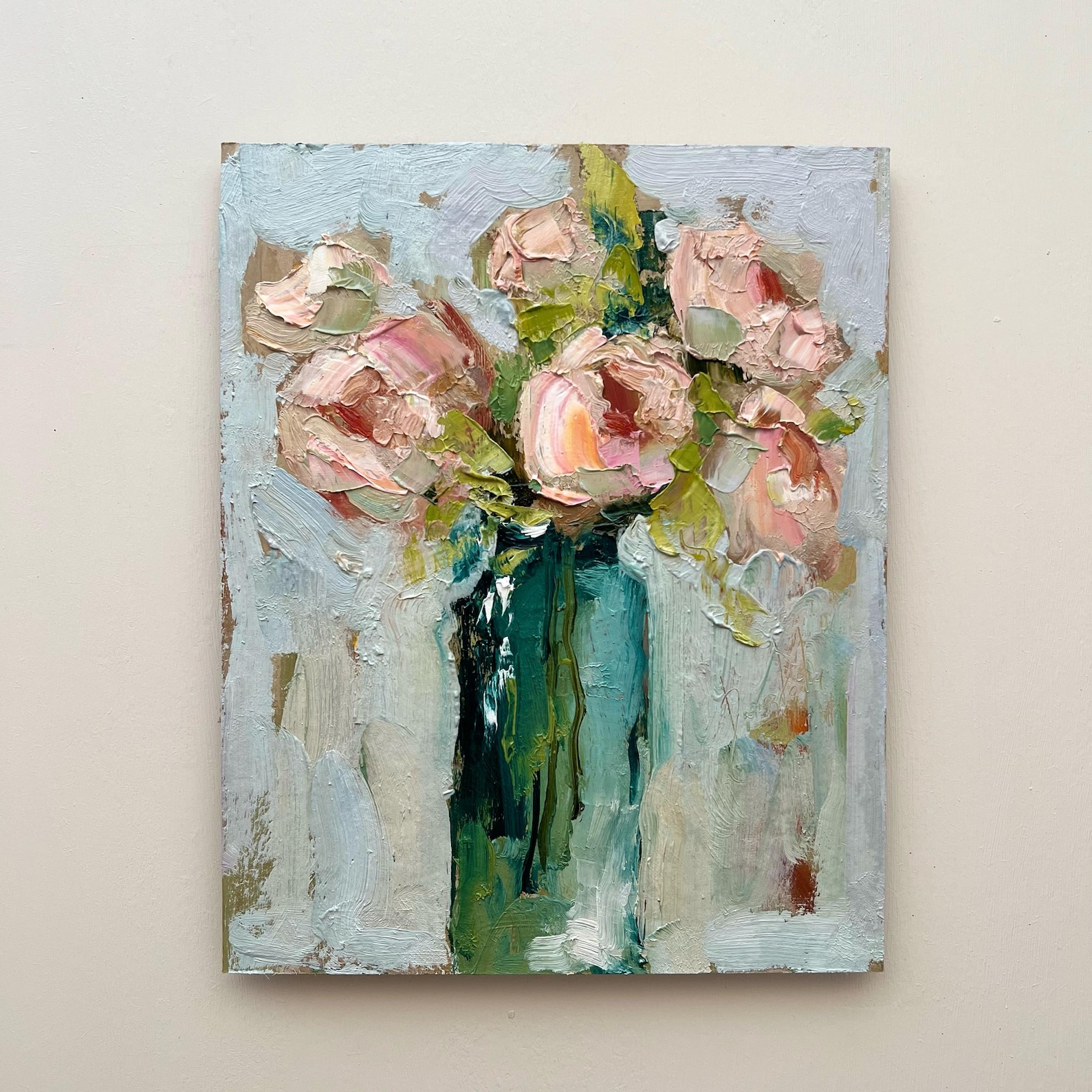 Floral Painting Peony Original Art Impasto Semi Abstract Painting ...