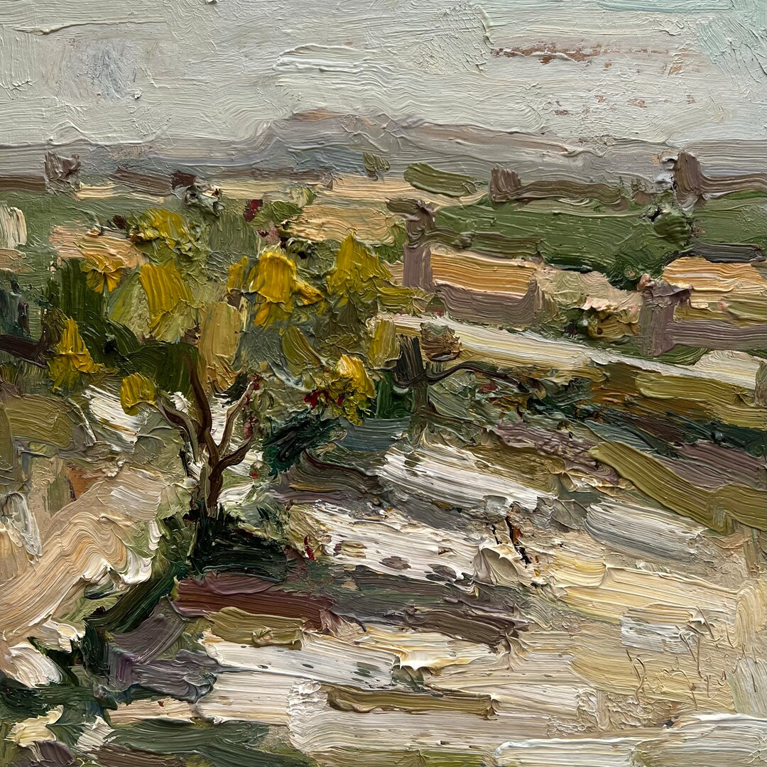 Landscape Painting, Field Art, Nature Art, Meadow Painting, Semi ...