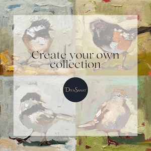 Sparrows Oil Painting: Semi Abstract Bird Art, Framed Wall Decor - Etsy