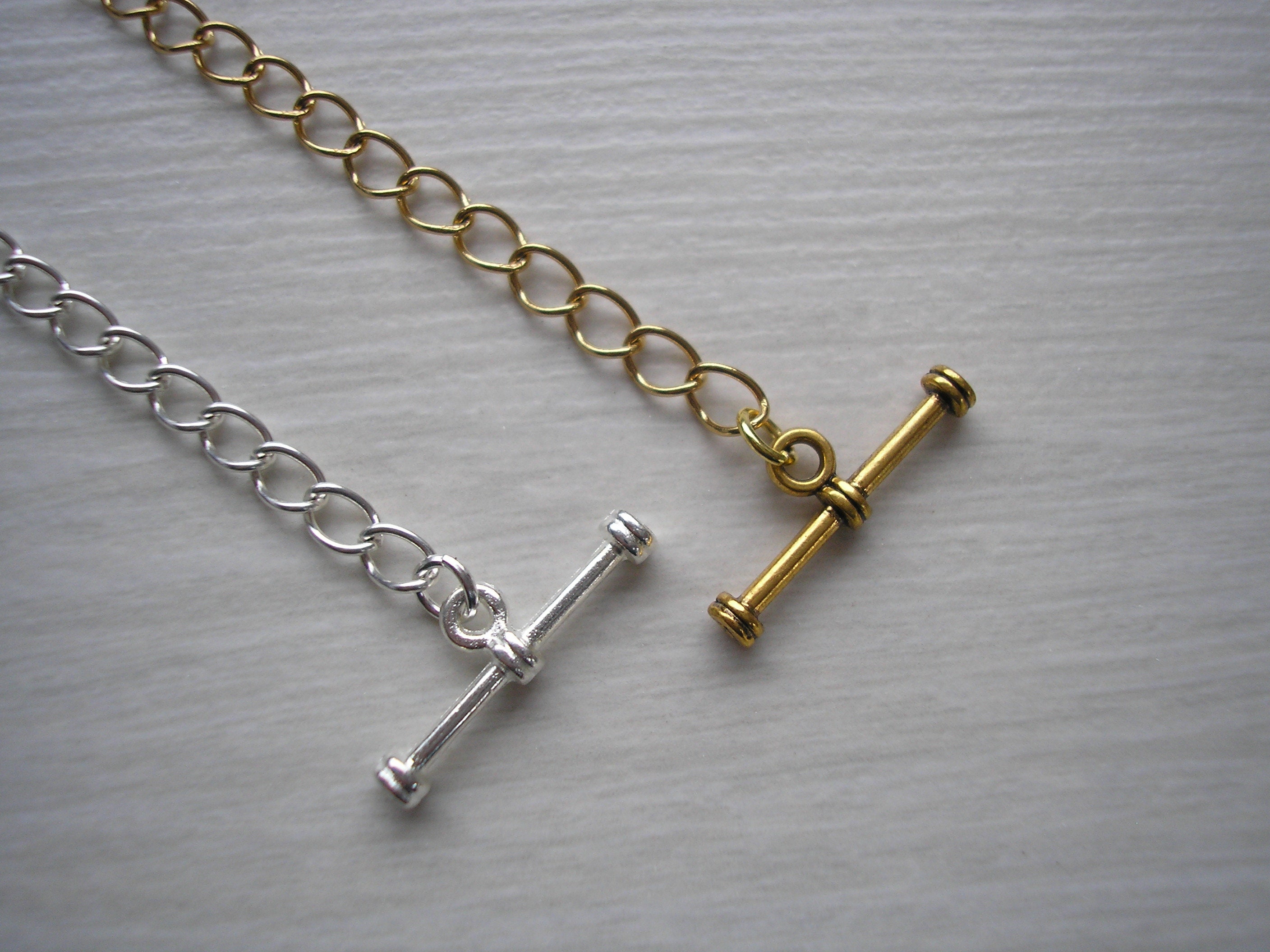 Love Heart T-bar Toggle Extension Chain to Extend a Necklace Bracelet ...