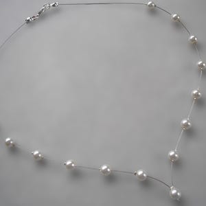 V Neck Necklace, Dainty Handmade Pearl Bridal Necklace for Women Bride ...