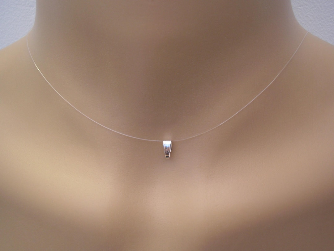Invisible Necklace With a Tiny Removeable Bail to Add Your Pendant ...