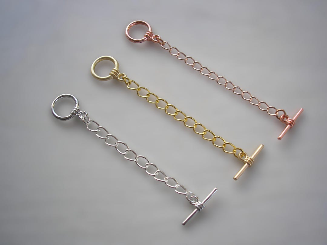 Little T-bar Toggle Extension Chain to Extend a Necklace Bracelet or ...