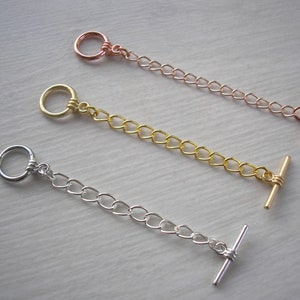 Little T-bar Toggle Extension Chain to Extend a Necklace Bracelet or ...