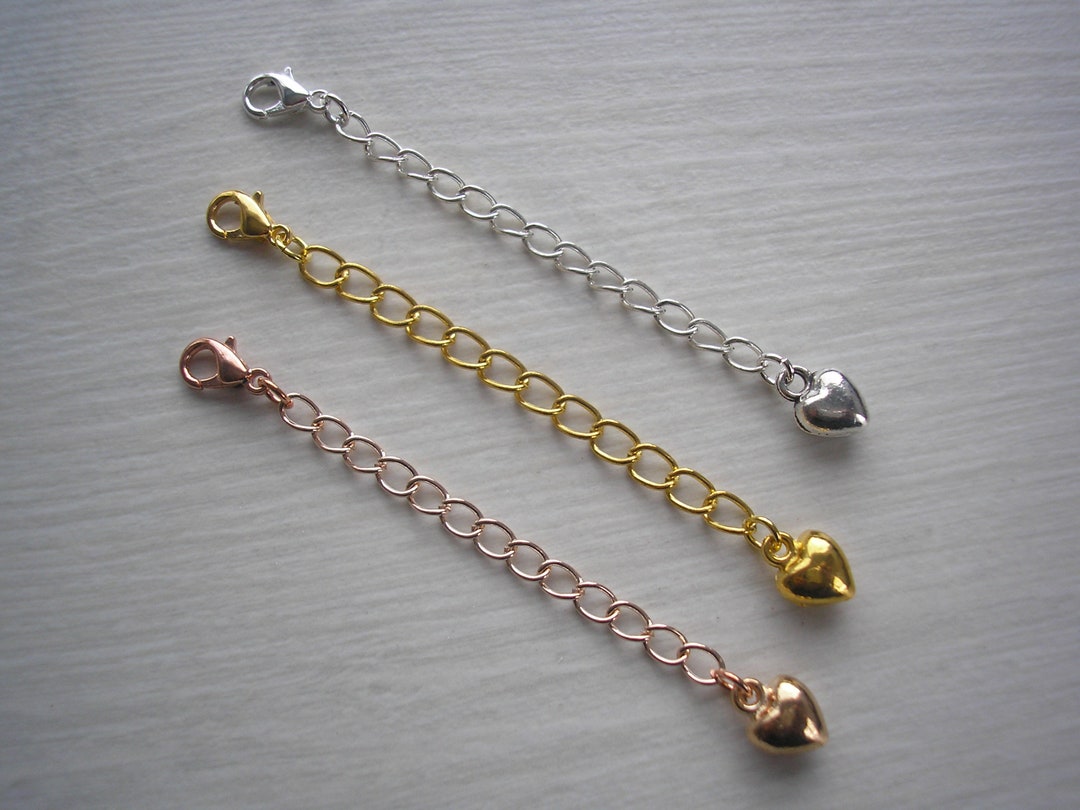 Tiny Heart Extension Chain to Extend a Necklace Bracelet or Anklet ...