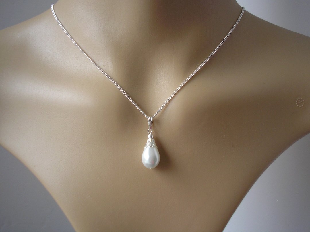 Vintage Style Teardrop Pearl Necklace, Quality Pear Shaped Pearl Drop ...
