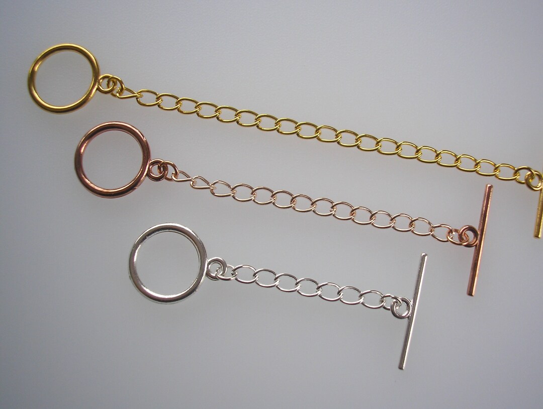 Round T-bar Toggle Extension Chain to Extend a Necklace Bracelet or ...