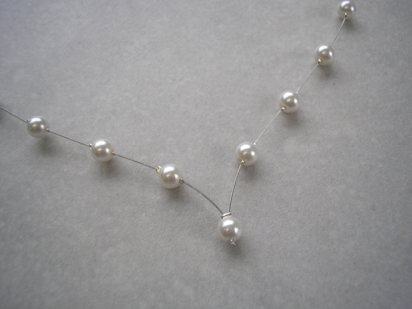 V Neck Necklace, Dainty Handmade Pearl Bridal Necklace for Women Bride ...