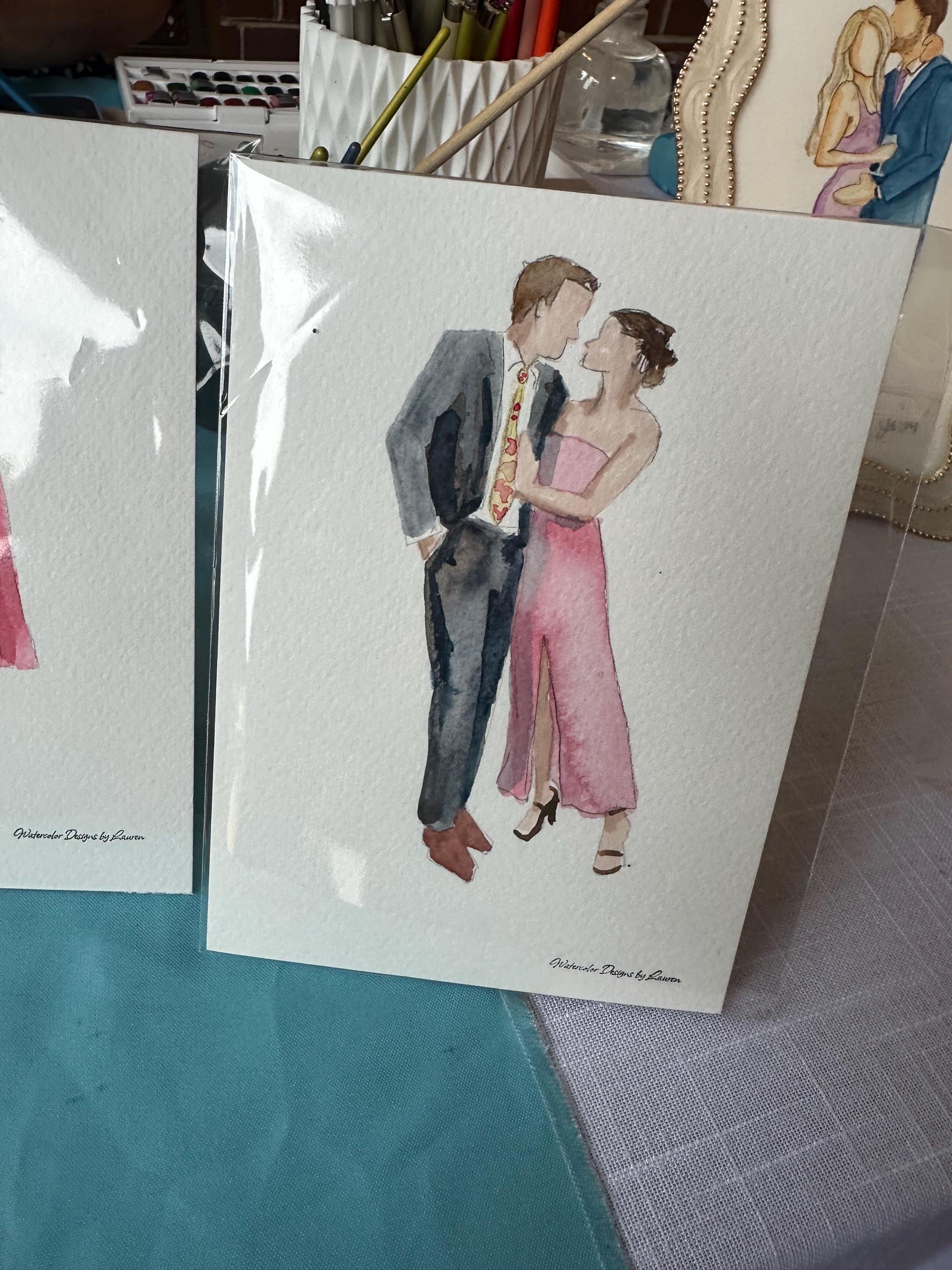 Live Event Guest Portrait, Wedding Souvenirs Watercolor Keepsakes ...