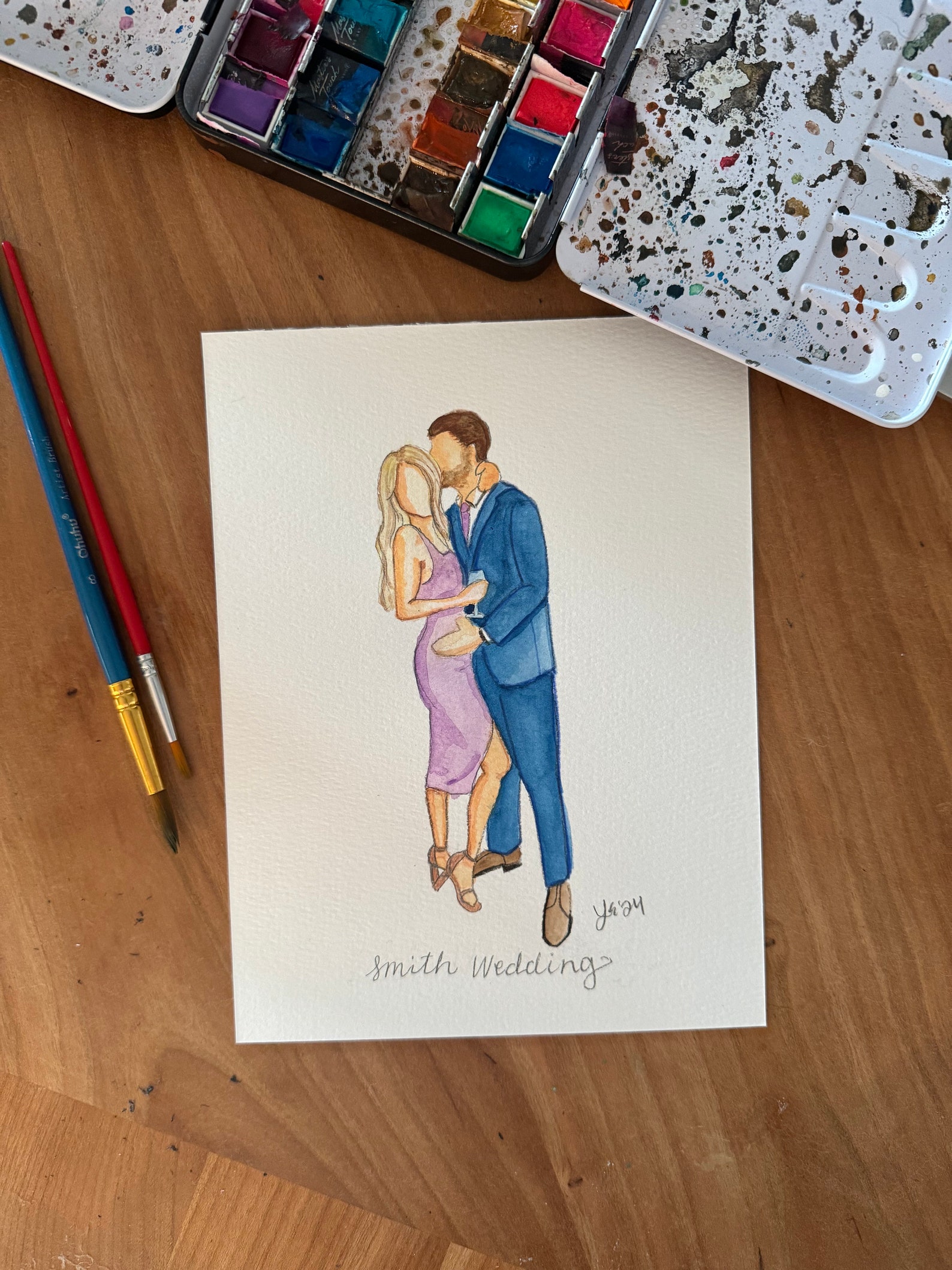 Live Event Guest Portrait, Watercolor Keepsakes, Favors, Souvenirs ...