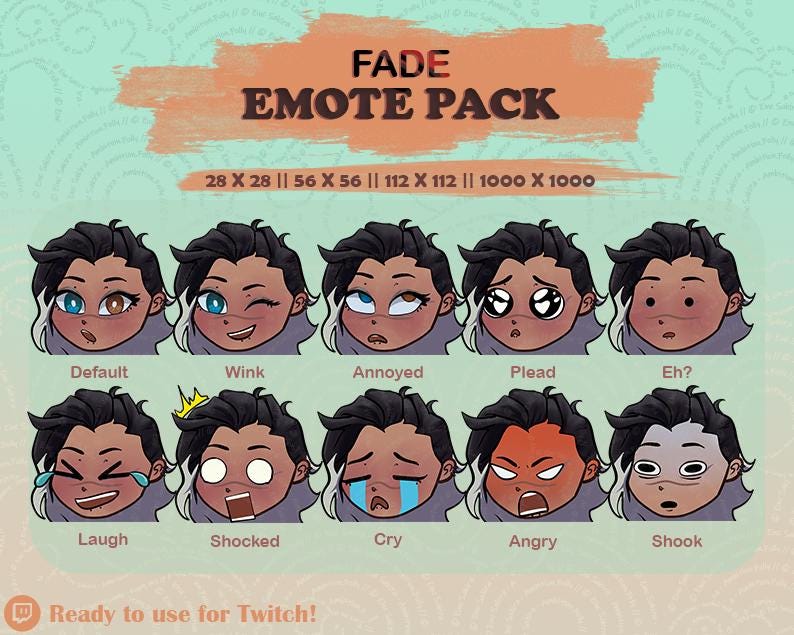 Valorant Fade Twitch Emote Pack of 10 - Fade Streaming Assets, Fade ...