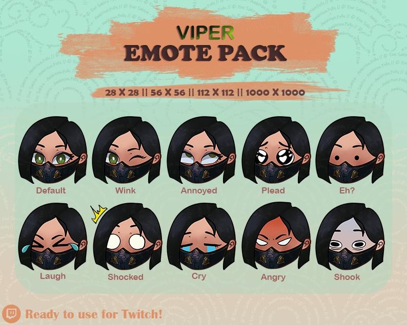 Valorant Viper Twitch Emote Pack of 10 - Viper Streaming Assets, Viper ...