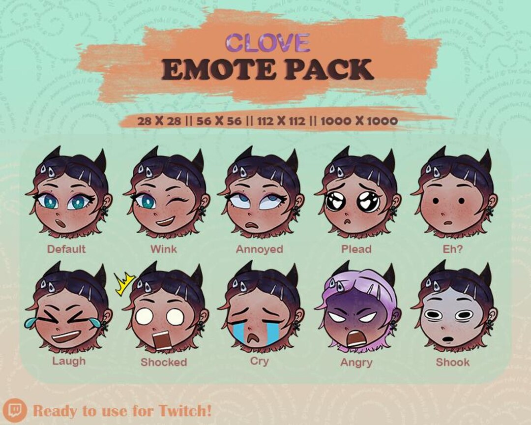 Valorant Clove Twitch Emote Pack of 10 - Clove Streaming Assets, Clove ...