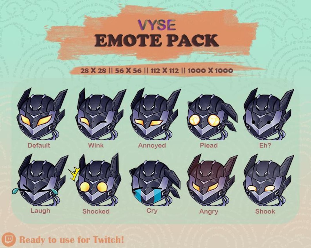 Valorant Vyse Twitch Emote Pack of 10 - Vyse Streaming Assets, Vyse ...